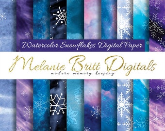 Snowflake watercolor | Etsy