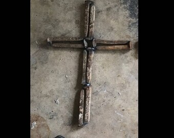 Railroad spike cross | Etsy