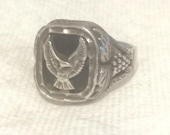 Silver eagle ring | Etsy