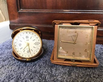 Vintage Travel Alarm Clock. Elgin 8 Day AlarmMade in