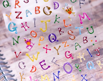 Letter Stickers Alphabet Stickers Rose Gold Stickers Book