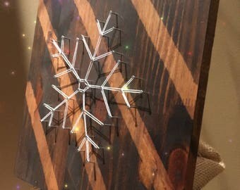 Snowflake string art | Etsy