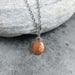 Sunstone Necklace Oxidized Sterling Silver Teardrop Pendant