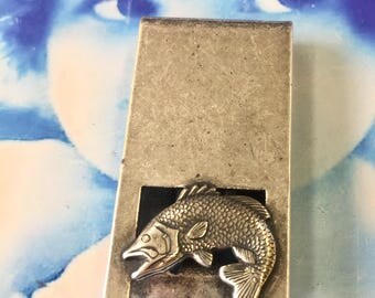 Silver Tarpon Fish Money Clip Hand Made Mens Wear