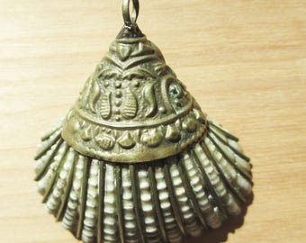 Wire Wrapped Brass Scallop Shell Necklace Set