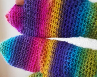 Rainbow mittens | Etsy