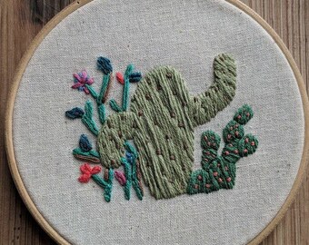 Cactus embroidery | Etsy