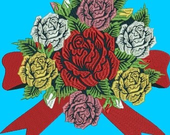 Rose Machine Embroidery Applique Design
