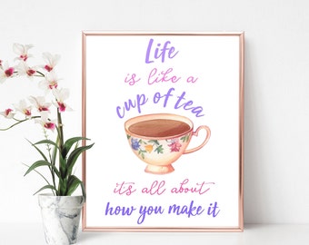 Tea quote print | Etsy