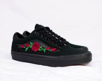 Rose patch vans | Etsy