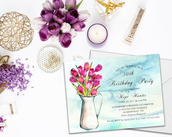 Tulip invitation | Etsy