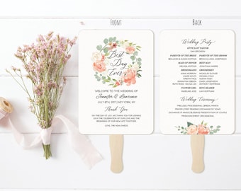 Wedding fan template | Etsy