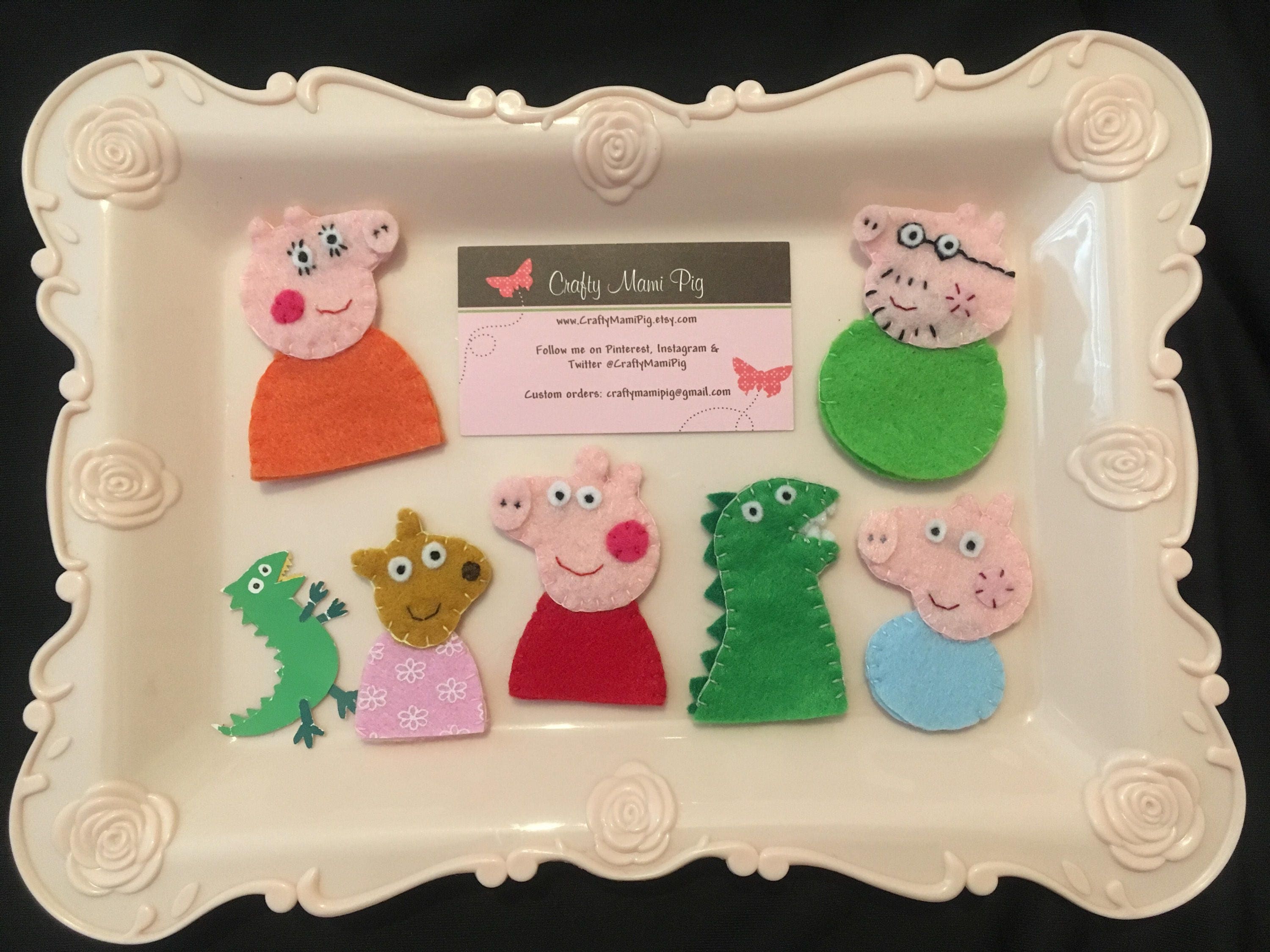 Peppa Pig Family Finger Puppet felt set Daddy Mummy Pig
