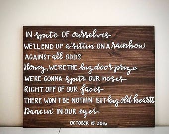Song lyric signs | Etsy