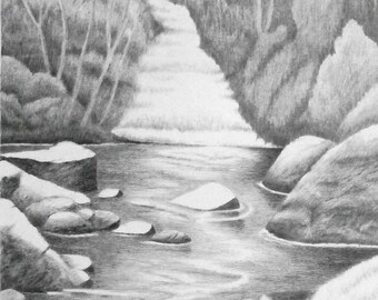 Forest waterfall | Etsy