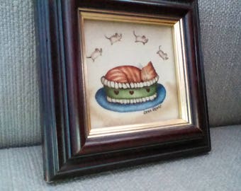 Vintage cat painting | Etsy