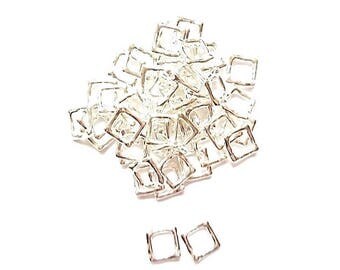 Pewter Round Oval Bead Frames Silver Plated 15x16mm 8