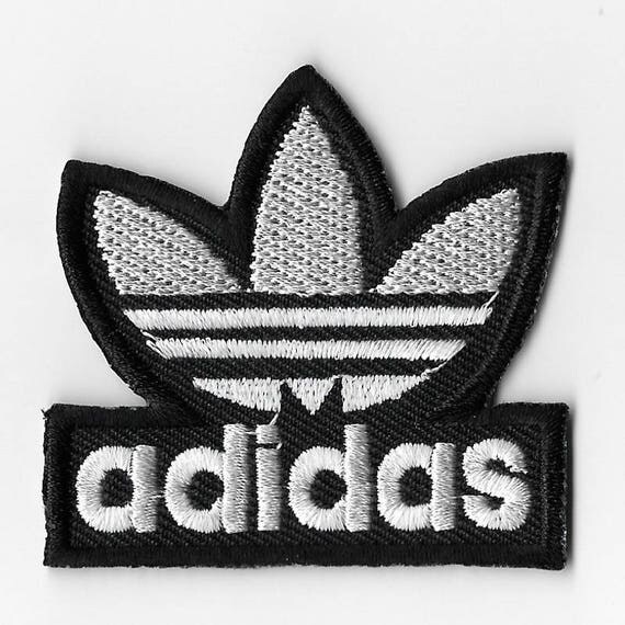 Adidas trefoil White & Black Background Iron on Patches