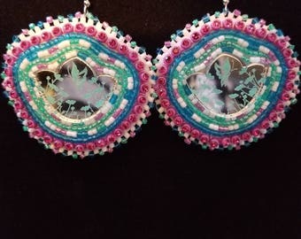 Native American Style Beaded Hummingbird Earrings Boho