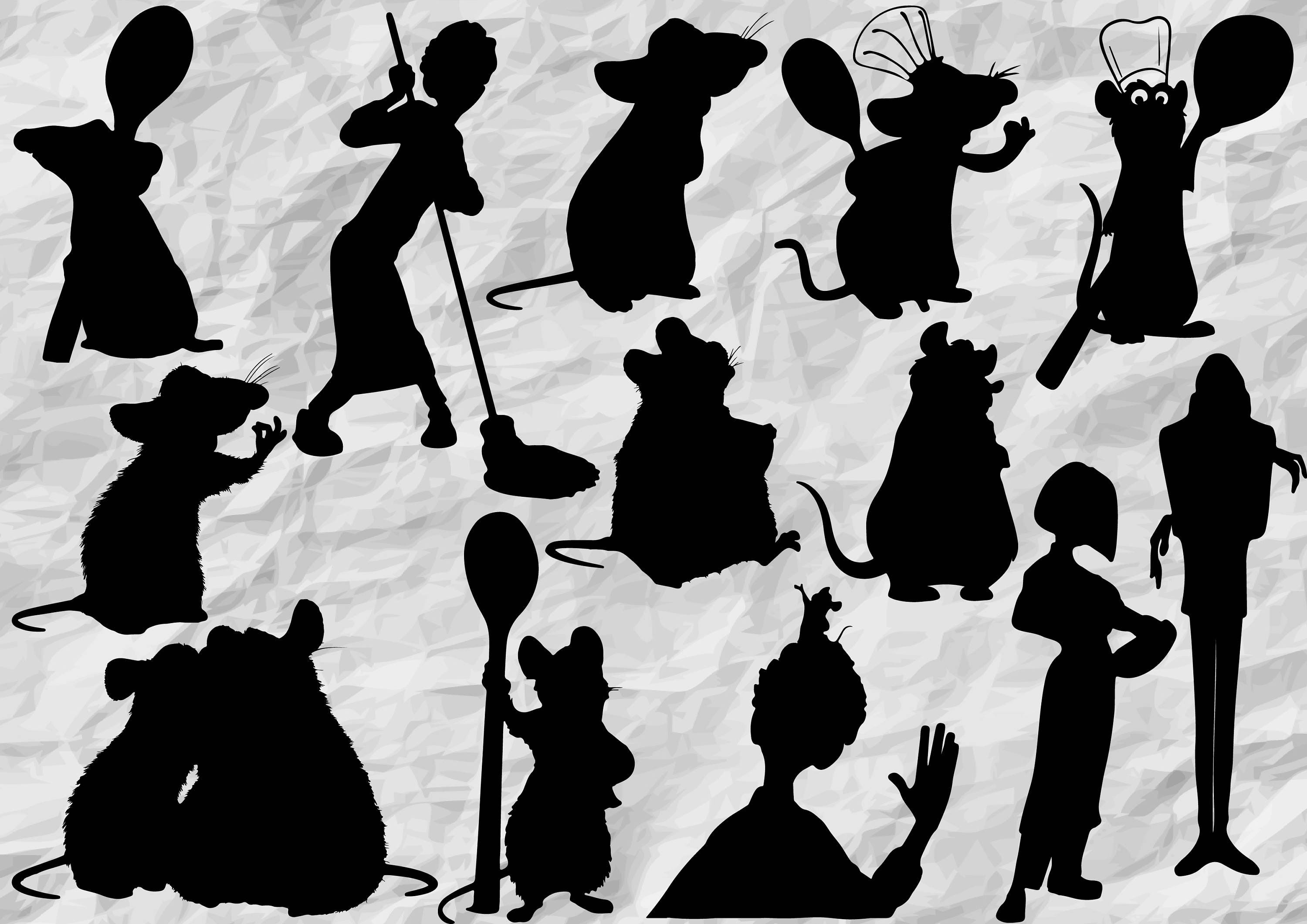 13 Ratatouille Silhouettes Ratatouille Cliparts SVG cut