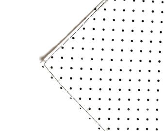 Black and White Polka Dot Pocket Square Double Sided White