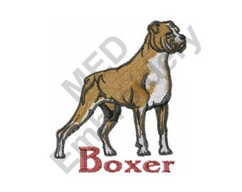 Boxer dog embroidery | Etsy