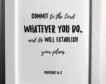 Proverbs 16 3 | Etsy