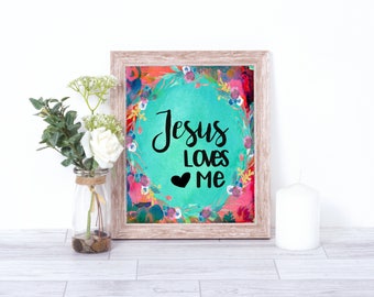 Jesus Loves Me wall art Christian art religious art