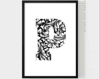 Letter p print | Etsy