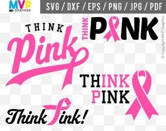 Pink ribbon svg | Etsy