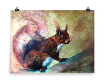 Squirrel poster | Etsy