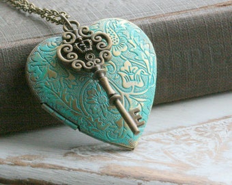 Locket with key | Etsy