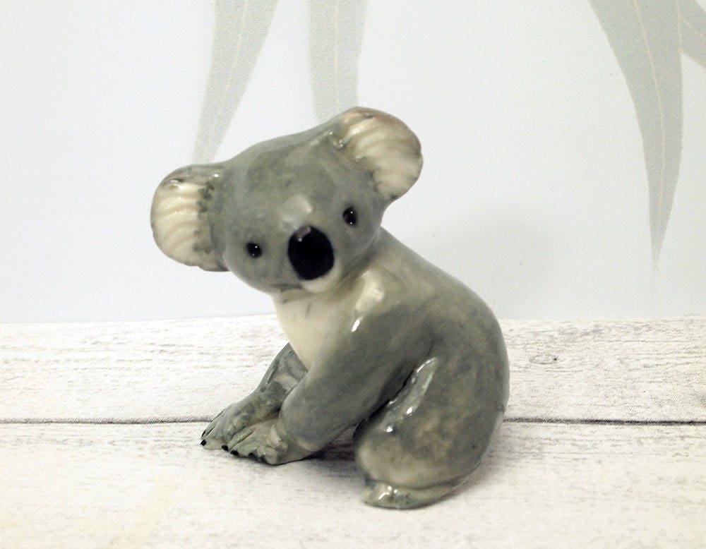 Porcelain ceramic koala figurine hand crafted Australian