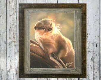 Otter art | Etsy