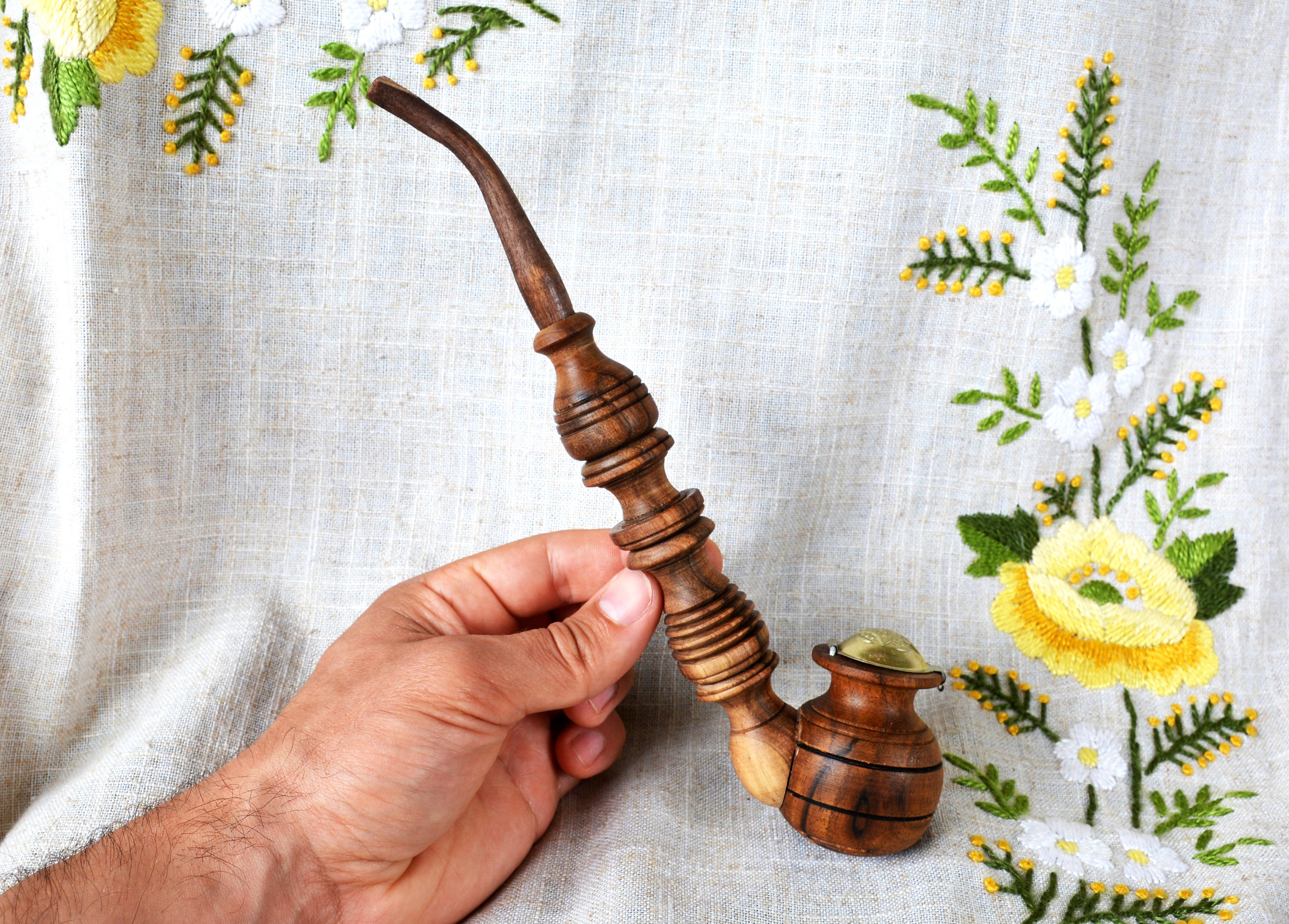 Long Wood pipe Smoking pipe Black wooden pipe Long pipes