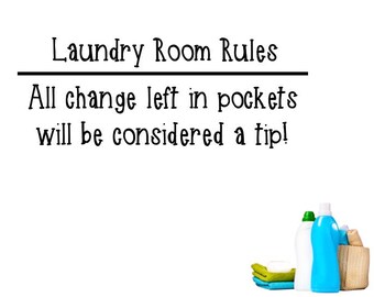 Laundry room rules | Etsy