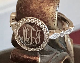 Monogram ring | Etsy