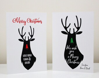 Deer christmas card | Etsy