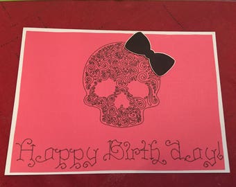 Skull birthday card | Etsy