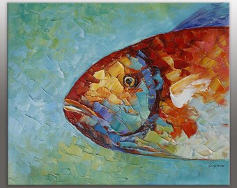 Modern fish art | Etsy