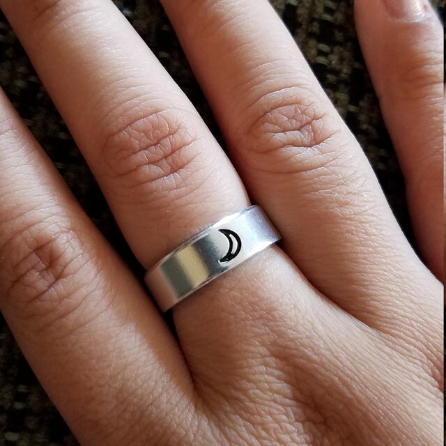 Sun And Moon Solid Imprint Ring Set Simple Couples Rings
