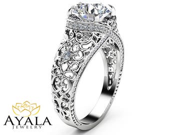 Ayala Jewelry Unique Engagement Ring Rose Gold by AyalaDiamonds