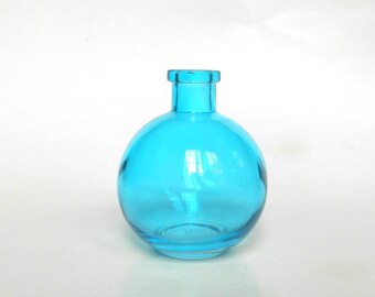 Blue glass bottle | Etsy