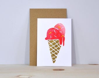 Ice cream card | Etsy