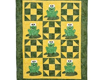 Frog quilt pattern | Etsy