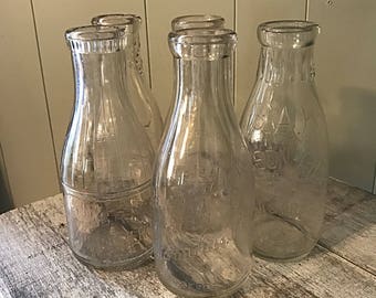 Vintage milk bottles | Etsy