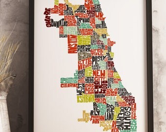 Chicago map | Etsy