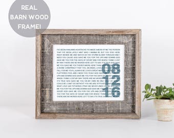 Framed song lyrics | Etsy