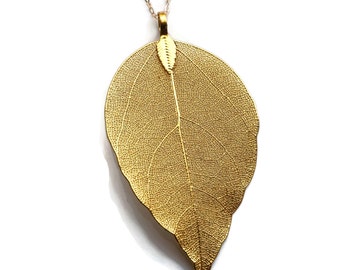 Gold leaf pendant | Etsy