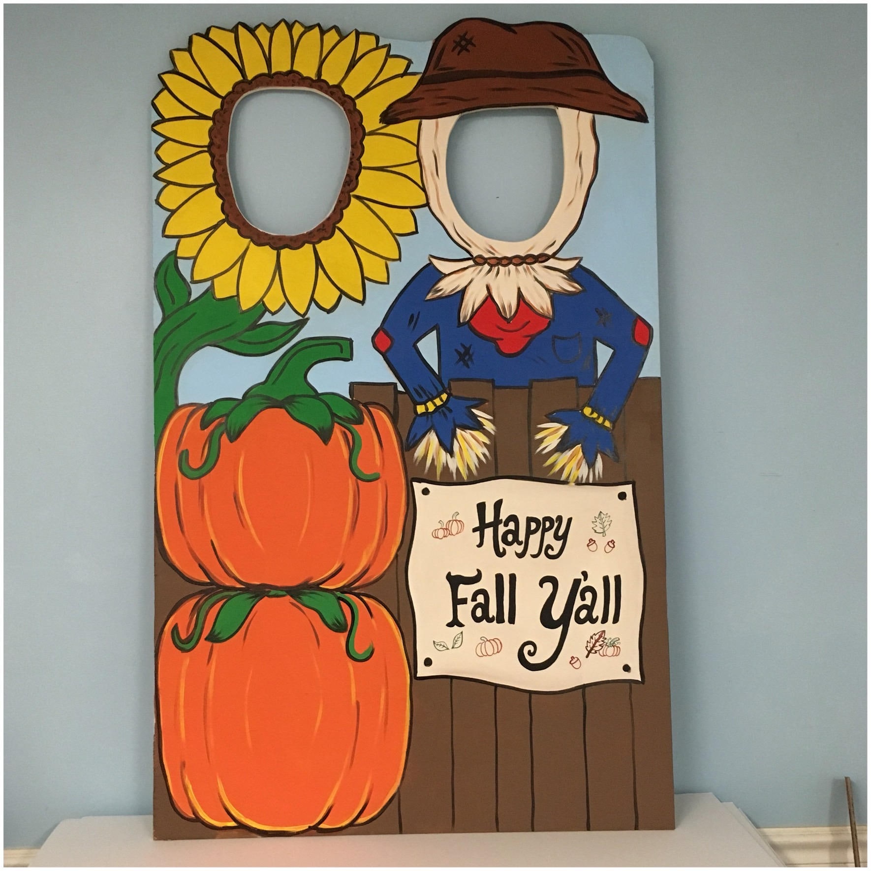 Fall Birthday Photo Booth Prop Wooden Personalized Scarecrow